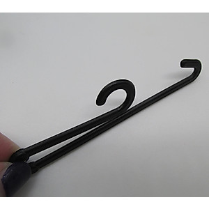 NAHANCO SH2-100 Plastic Sock Hangers, Curved Bar, 3 7/8", Black (Pack of 100)