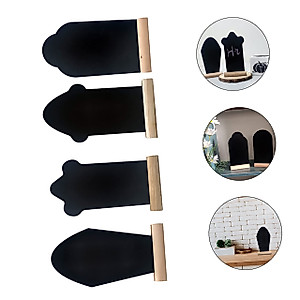 BESPORTBLE Home Décor 4pcs Wooden Tombstone Decoration Card Erasable Black Wedding Decor