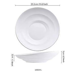 Dinner Plates Set Dish Plate Tableware Hotel Commercial Creative Cold Dish Plate Stir-fry Plate Ceramic Salad Bowl Fruit Bowl Kitchen Salad Bowl (Size : Medium)