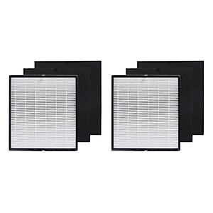 PUREBURG FLT5900 Replacement Filter Set Compatible with GermGuardian AC5900WCA Air Purifier Filter J,2-Pack H13 HEPA +Activated Carbon Pre-Filters x 4