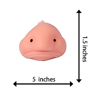 Fpxphonix Blobfish Blob Ugly Fish Weird Stuffed Squishy Squishie Squeeze Mochi Toy, Plush Toy for Anxiety Relief Funny for Kids and Adults
