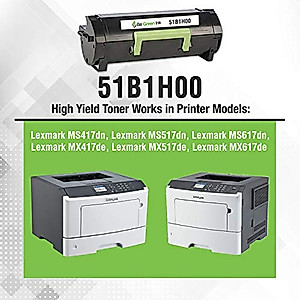 Be Green Ink Compatible Replacement Toner Cartridge for Lexmark MS417 MX417 MS517 MX517 MX617 MS417dn MS517dn MS617dn MX417de MX517de MX617de - 51B1H00 Black Toner (8.5k Yield)