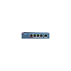 Hikvision USA DS-3E0105P-E Hikvision, L2, Unmanaged, 4 100M Poe Port, 1 100M Uplink Port, 802.3Af/at, Poe Power Budget 58W