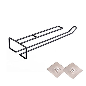 Gittcoll Wine Glass Rack Under Cabinet Hanging Iron Stemware Rack Glasses Storage Holder No Drilling Metal Organizer Hanger for Bar Home Pub Glass Shelf for Kitchen Bar Restaurant, Set of 2, 26x9x6cm