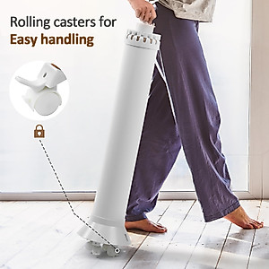 LORAK Clothes Drying Rack Foldable, Collapsible Laundry Drying Rack, Four-Casters, Space-Saving Hanger with 16 Adjustable Poles, 70 lbs LR01