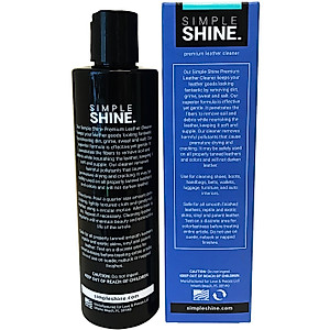 Simple Shine. Premium Leather Cleaner for Shoes, Boots, Bags and Furniture | No Darkening or Residue