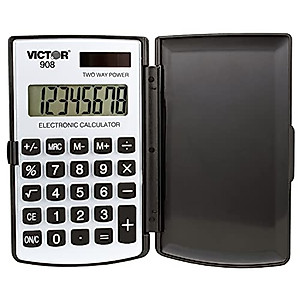 Victor 908 Standard Function Calculator, Black, 2.9" x 4.4" x 0.4"