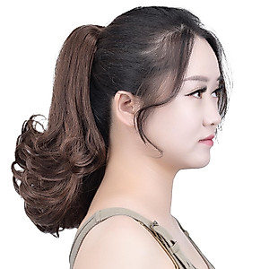 Brown Ponytail Extension,Claw Clip Ponytails 12in Curly 3.8 OZ Fake Hair Extensions Hair pieces SYXLCYGG Wig Girl Synthetic Fluffy¬ Tangled