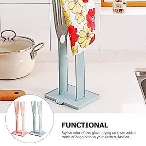 PRETYZOOM 2pcs Kitchen Glove Holder, Plastic Glove Drying Rack Rubber Gloves Drying Stand, Kitchen Sink Drain Rack for Dish Gloves Sponges