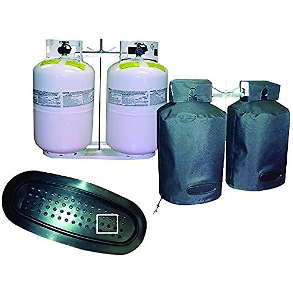 20lb Propane Tank Cover ,Ventilated Propane Gas Can Protection Covers, Heavy Duty RV Propane Tank Cover, Propane Bottle Storage Bag, Waterproof & Weather Resistant, Black, 12.5 x 12.5 x 24 inches