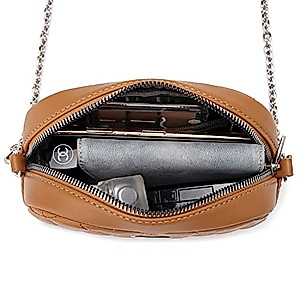 DAVID - JONES INTERNATIONAL. Designer Small Purses for Women, PU Leather Crossbody Cell Pone Wallet bags with Chain Strap,Yellow Evening Clutch Wristelet Purse