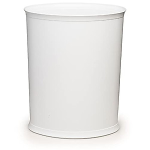 Made in USA 5-Gallon White Plastic Waste Basket (10.25” L X 12.5” H)