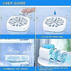 2022 Portable Air Conditioner, USB Rechargeable 3 Speeds Personal Evaporative Air Cooler Cooling Desktop Humidifier Fan with Blue Atmosphere Light for Room/Office/Desk/Nightstand/Camping (Style 04)