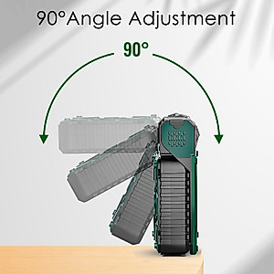 Sendowtek Portable Battery Fan with Solar Panel, 10400mAh Rechargeable Fan with Timer LED Light Small USB Battery Powered Camping Fans for Travel Picnic Outdoor Indoor Cooling Sleeping (Green)