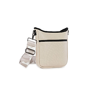 Haute Shore - Jeri Lady Crossbody Tote, Beige W/Beige Camo and Gold Chain Strap