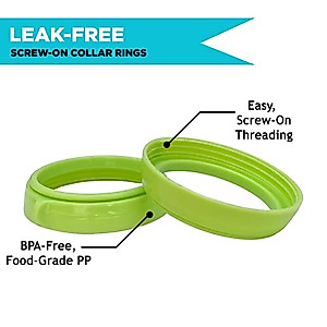 Baby Bottle Collar Rings for Comotomo Baby Bottles | Compatible with 5 Ounce and 8 Ounce Comotomo Baby Bottle | Replacement Bottle Collar, 3 Pack (Green)