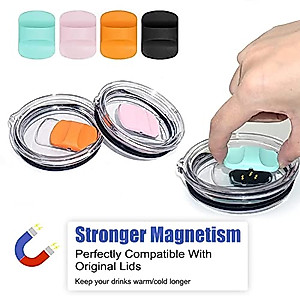 20oz Magnetic Tumbler Lid for YETI Rambler, Ozark Trail, and Old Style RTIC. Magnetic slider replacement, Magnetic Spill Proof Tumbler Cover included(5 Pack)