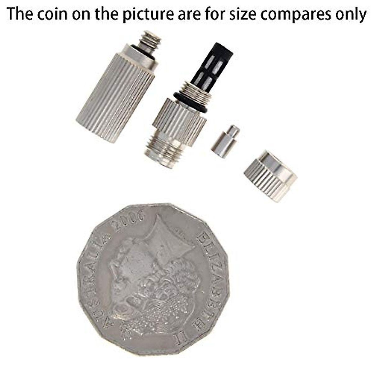 MroMax Copper Nickel Plated Misting Nozzle - 3/16inch Threaded 0.15mm Orifice Dia Fogging Spray Head for Outdoor Cooling System Silver Tone 5Pcs