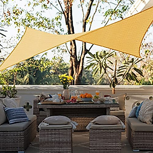 Sun Shades Outdoor Shade Sails Water Permeable & 95% Rectangle UV Block Shade Sail Patio Shades for Outside Shade Cloth for Gardens Back Yard Backyard ​Patio (6.5ft x 10ft, Beige)