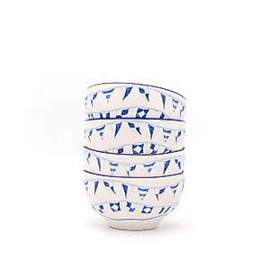 EuroCeramica 4 Piece Assorted Ahoy Cereal Bowls, Multicolor