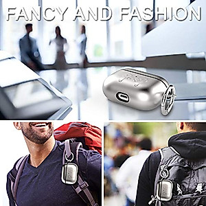 HALLEAST Compatible AirPods Pro 2 Case 2022, Alloy Metal Cover Hard Protective Skin with Keychain Clip for AirPods Pro 2/ Pro, Front LED Visible, NOT Support Wireless Charging, Silver