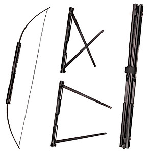 SinoArt 59" Folding Bow Black Alloy Archery Bow Right Hand for Hunting or Target (35Lbs)