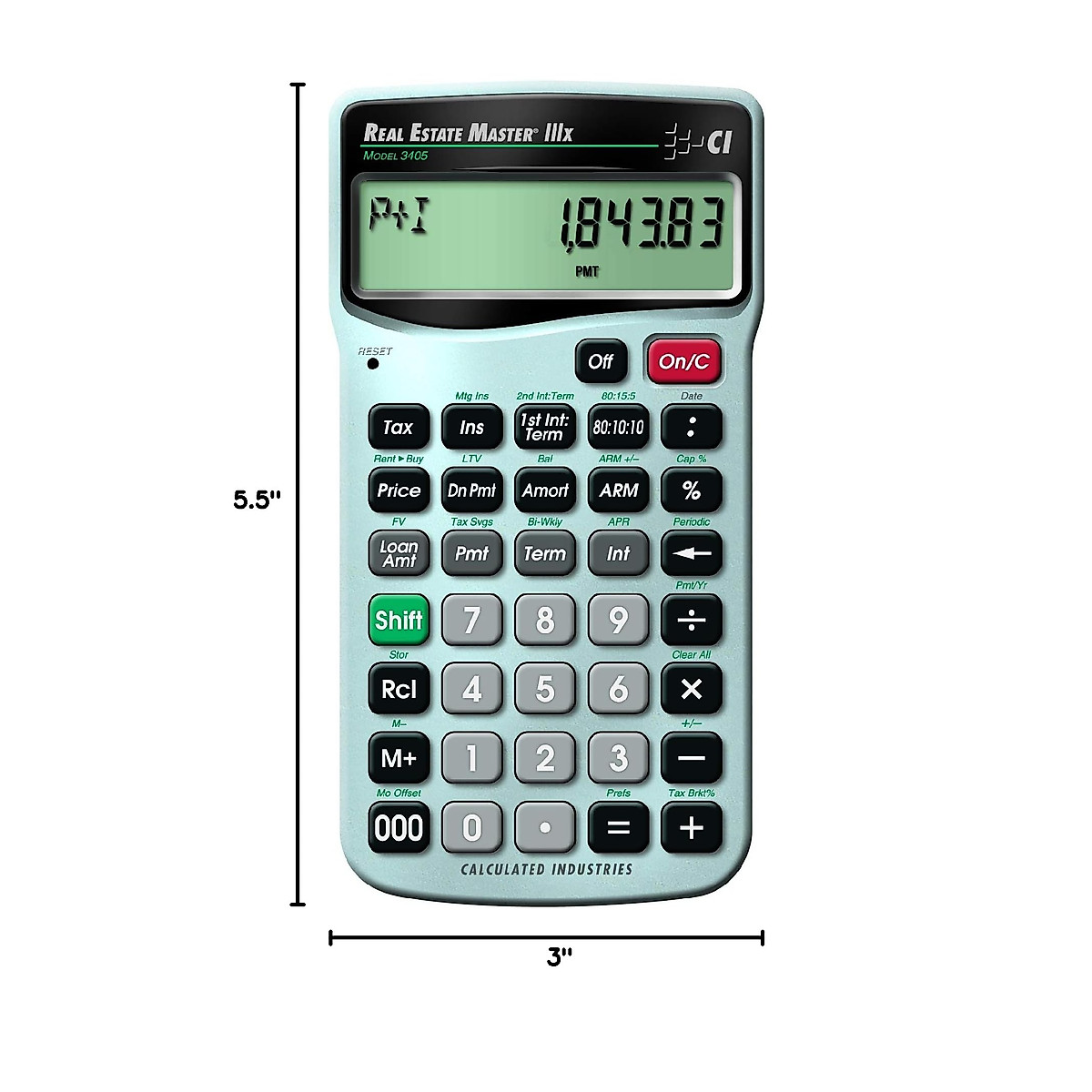 Calculated Industries 3405 Real Estate Master IIIx Residential Real Estate Finance Calculator & Real Estate License Exams for Dummies with Online Practice Tests