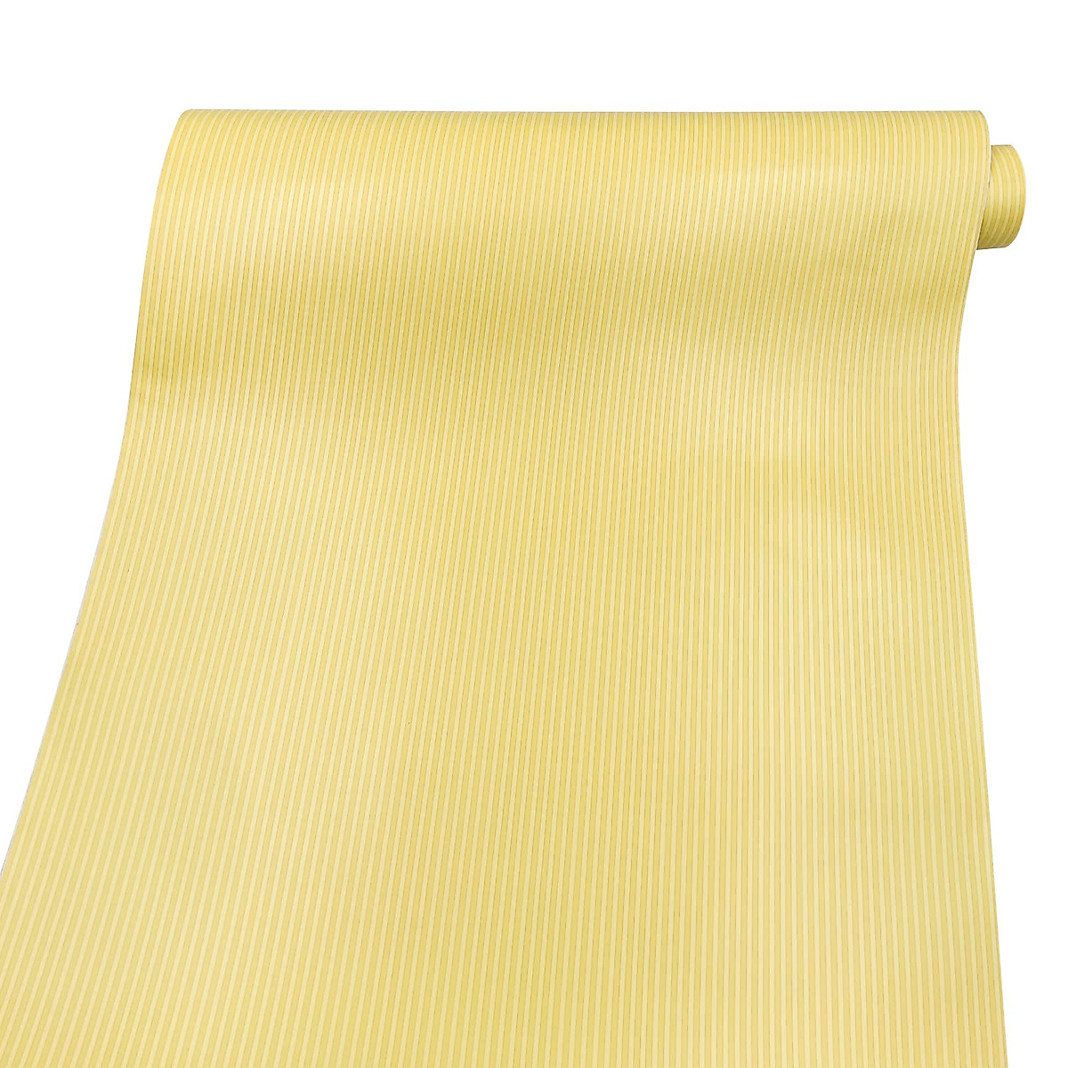 Yifely Yellow White Stripes Shelf Liner Drawer Units Decor Sticker Self-Adhesive Tabletop Protect Paper 17.7 Inch by 9.8 Feet