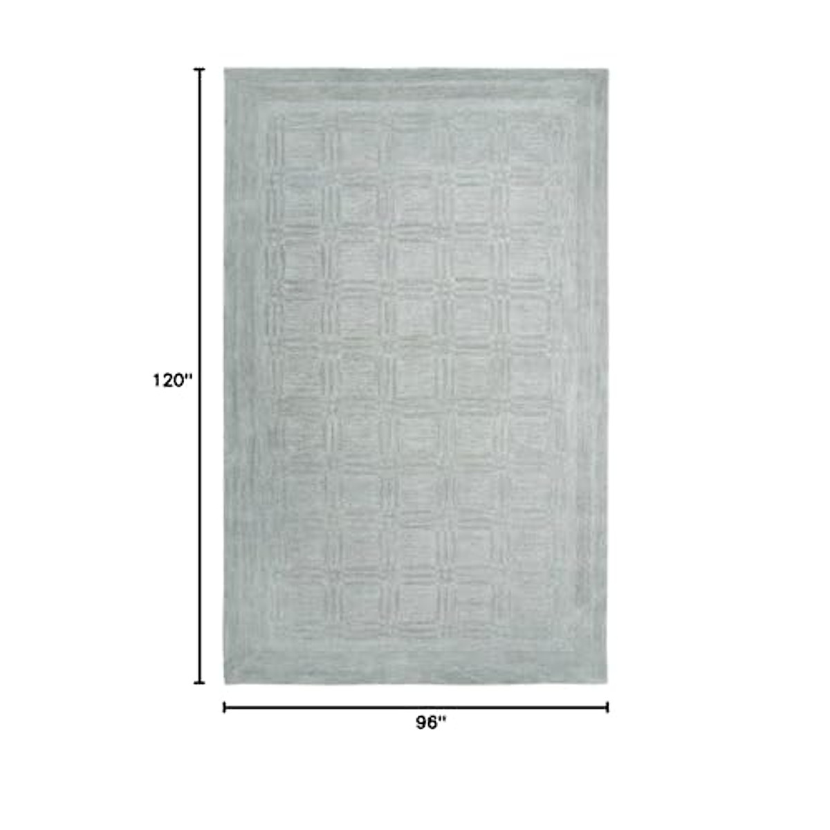 Rizzy Home | FA135B | Fifth Avenue Collection | Wool Area Rug | 8' x 10' | Grey/Gray/Rust/Blue Squares