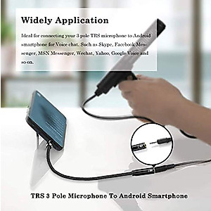 DUKABEL DC4 3.5mm TRS to TRRS Adapter Cable, Microphone Audio Adapter, TRS Female to TRRS Male Converter for Smartphone, PS4, Tablet, Laptop