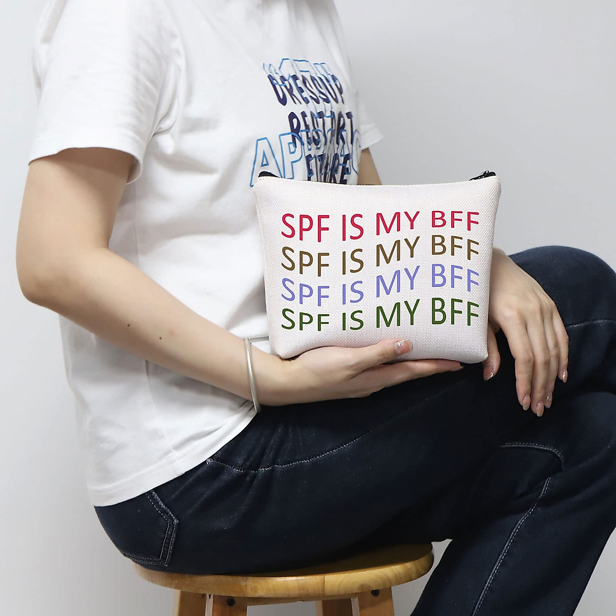 Dermatologist Cosmetic Bag Dermatology Student Graduation Gift SPF Is My BFF Makeup Zipper Pouch for Skin Doctor Dermatology Nurse (SPF)