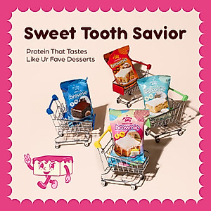 Prime Bites Protein Brownie from Alpha Prime Supplements | High Protein, Collagen Fortified Low Sugar Treat | Delicious Snack | 12 Bars per Box (Cookie Dough Bites)