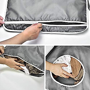 Durable hanging laundry hamper bag Behind door Space Saving with Stainless Steel Hooks Zip, For Bathroom,Kids room,Travel,College Dorm,2pack(Extra Large-Dark Grey)