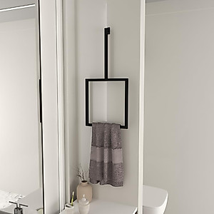 Unique Vertical Towel Rack Wall Mounted for Bathroom, Metal Square Towel Holder, Modern Hand Towel Ring, Elegant Bathroom and Kitchen Decor, Space-Saving Towel Hanger (Medium (24"x11"x3") - 1 pcs)