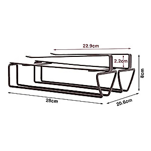 ORZ Double Wine Glass Rack Under Cabinet, No-drilling Large Stemware Hanger, Iron Bronze