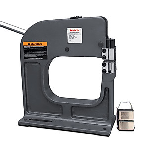 KAKA INDUSTRIAL Metal Stretcher Shrinker, SS-16 Metal Shrinker Stretcher with a Hand-operated Lever, 16 Gauge Mild Steel, 8-Inch Throat Depth, Stretcher with Two Sets of Jaws