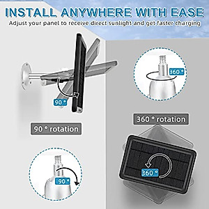 Ring Solar Panels Charger for Ring Stick Up Cam 2nd / 3rd Gen and Ring Spotlight Cam Battery, 5v 4.5w Fast Charging, Weatherproof Outdoor, Keeps Your Camera Continue Charging (Black 2pack)