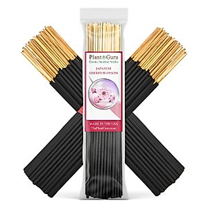 Japanese Cherry Blossom Exotic Incense Sticks 7 Inch - Bulk 1 Bundle 85 to 100 Sticks - Natural 7" Long Lasting Aroma That Burns for 30 to 45 Minutes.