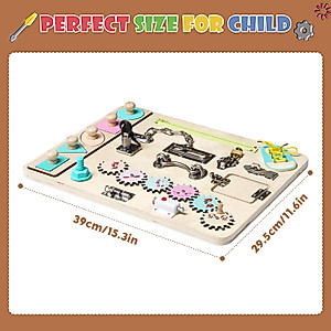 Eapura Montessori Busy Board for Toddlers, for Kids Toddler Busy Board, Wooden Sensory Toys Toddler for Preschool Learning Activities - Fine Motor Skills Travel Toy Educational Learning Toys