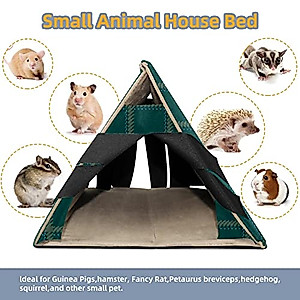 Y-DSIWX Guinea Pig House Bed, Rabbit Large Hideout, Small Animals Nest Hamster Cage Habitats Plaid Blue