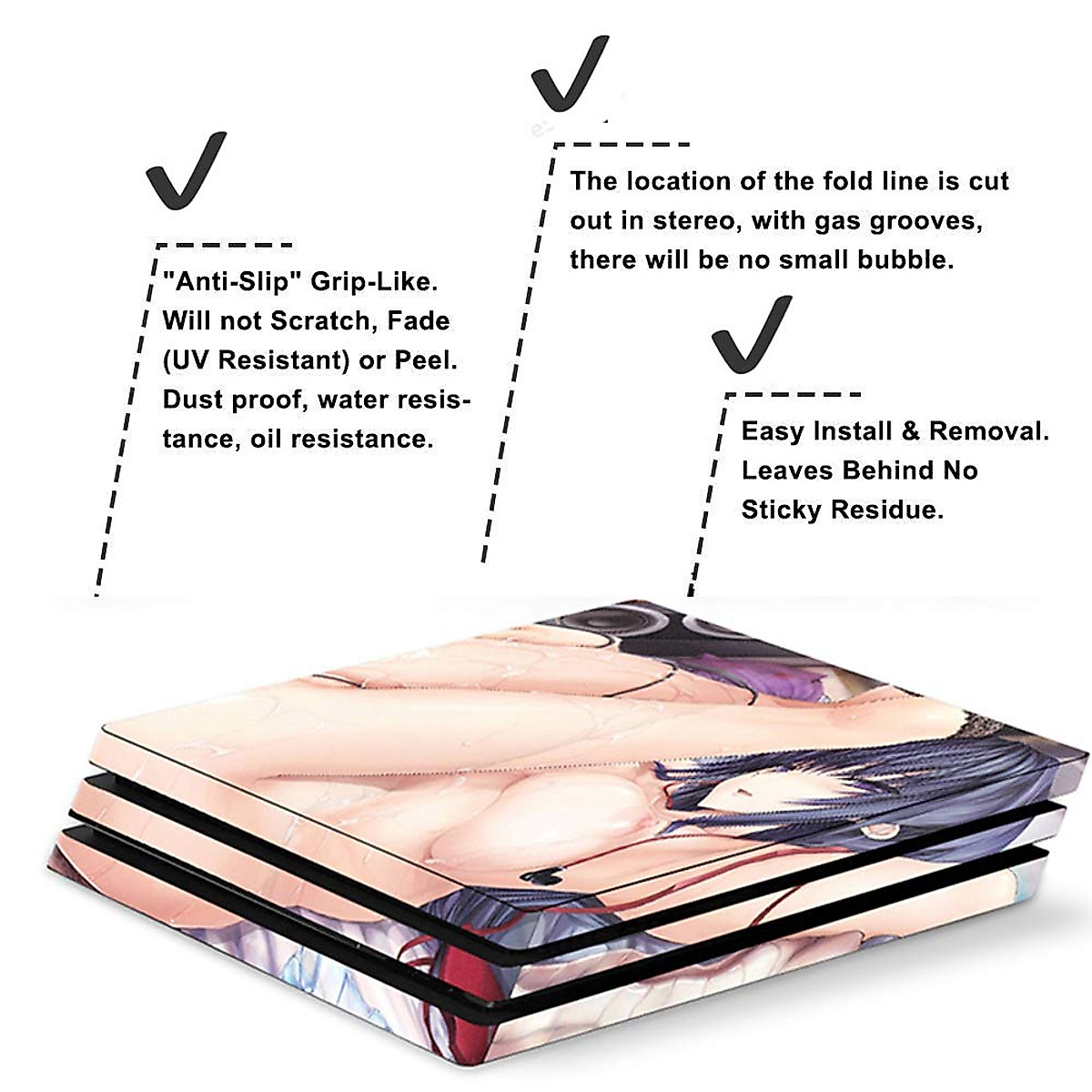 FYPRO Nude Girls Vinyl Decal Protective Skin Cover Sticker for Sony PlayStation4 Pro PS4 Console and 2 Dualshock Controllers (Fit PS4 Pro)