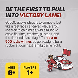 Zobmondo!! Go500 Car Racing Dice Game | Great for NASCAR Fans, Families, and Kids | Portable Fun Game for Home, Travel, Camping, Bleachers, Vacation, Beach