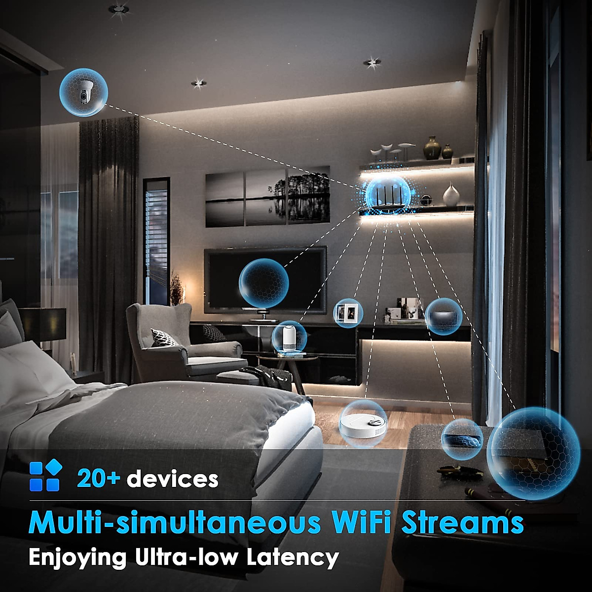 WiFi 6 Router - AX1800 Wireless Gaming Router with 1.8 Gbps, Dual Band Gigabit Routers for Wireless Internet, WiFi Router with MU-MIMO, Parental Control, WPA3 Security, Ideal for Home Use, 25 Devices