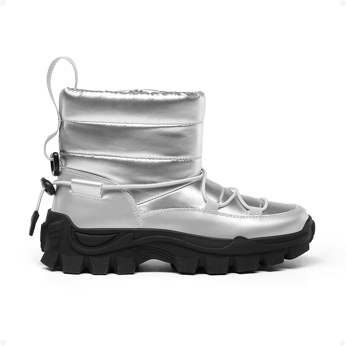 DREAM PAIRS Girls Boys Snow Boots Slip Resistant Outdoor Warm Ankle Winter Shoes Toddler/Little Kid,Size 2 Little Kid,Sliver,KSB218