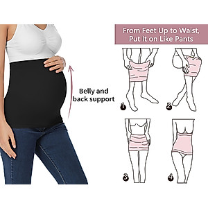 Rheane Maternity Jeans Extender Belly Bands For Pregnant Women Pregnancy Belly Band Mmaternity Pants Extender (Black 2)