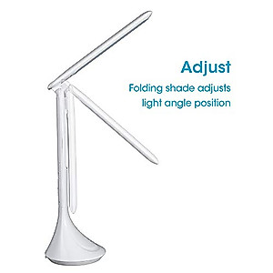 OttLite Travel LED Task Lamp with ClearSun LED Technology - Cordless, Digital Display & Touch Activated Controls - Portable Desk Lamp with Rechargeable Battery - for Home Reading, Office