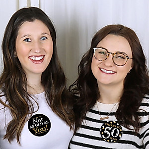 Big Dot of Happiness Adult 50th Birthday - Gold - 3 inch Birthday Party Badge - Pinback Buttons - Set of 8