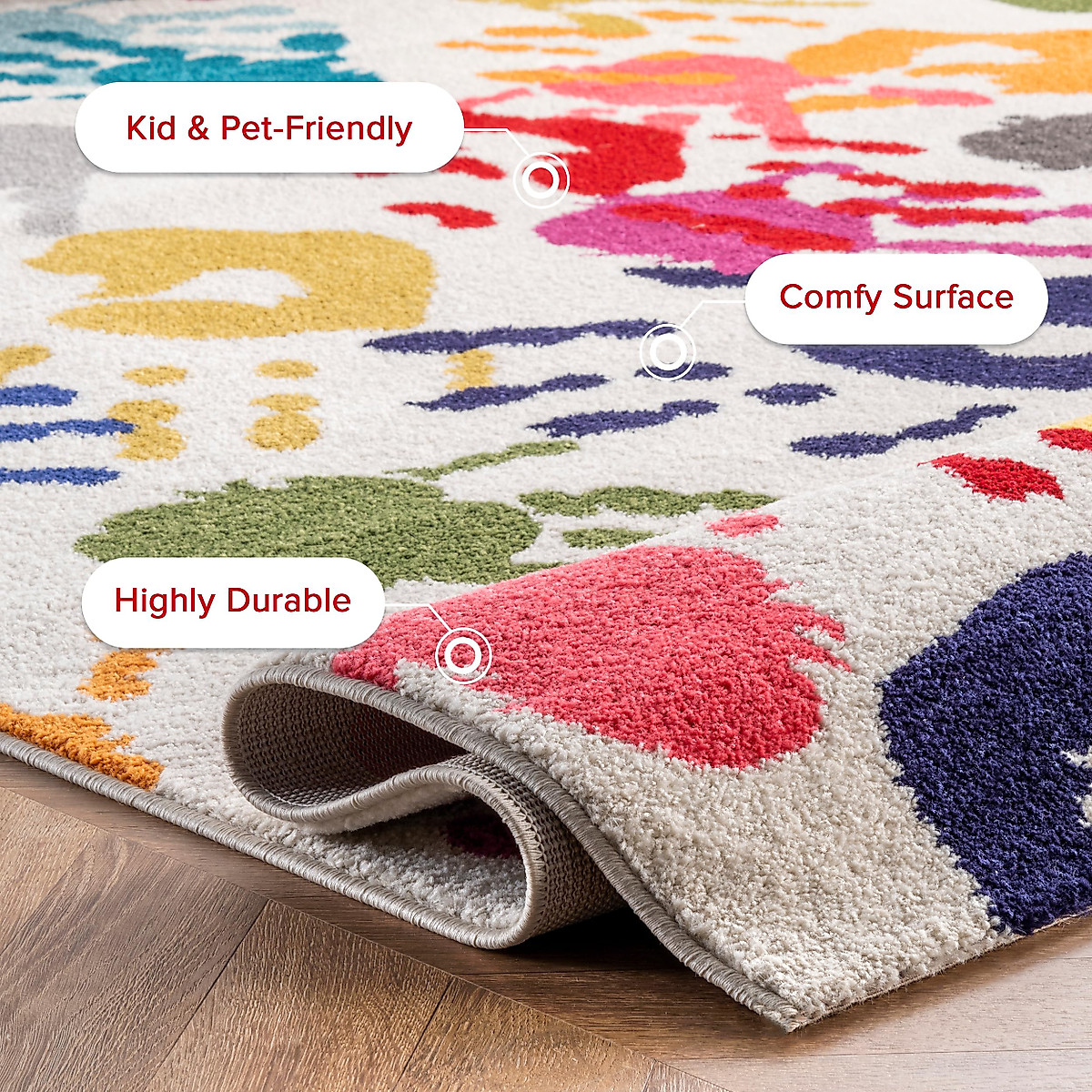 nuLOOM Pinkie Handprint Kids Area Rug, 3x5, Multi