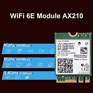 WiFi 6E AX210 NGW Wireless Card M.2 2230/NGFF WiFi 6E Laptop Module with Bluetooth 5.3, 5400Mbps Tri-Band AX210 WiFi Chip Adapter, MU-MIMO, Ultra-Low Latency, Supports Windows 11/10 (64bit)