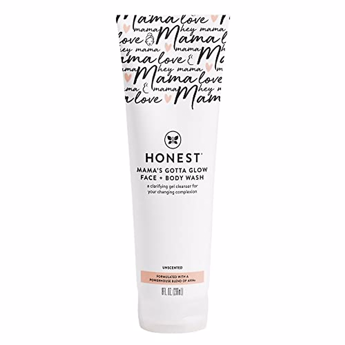 The Honest Company Honest Mama's Gotta Glow Face and Body Wash, 8 Fl Oz